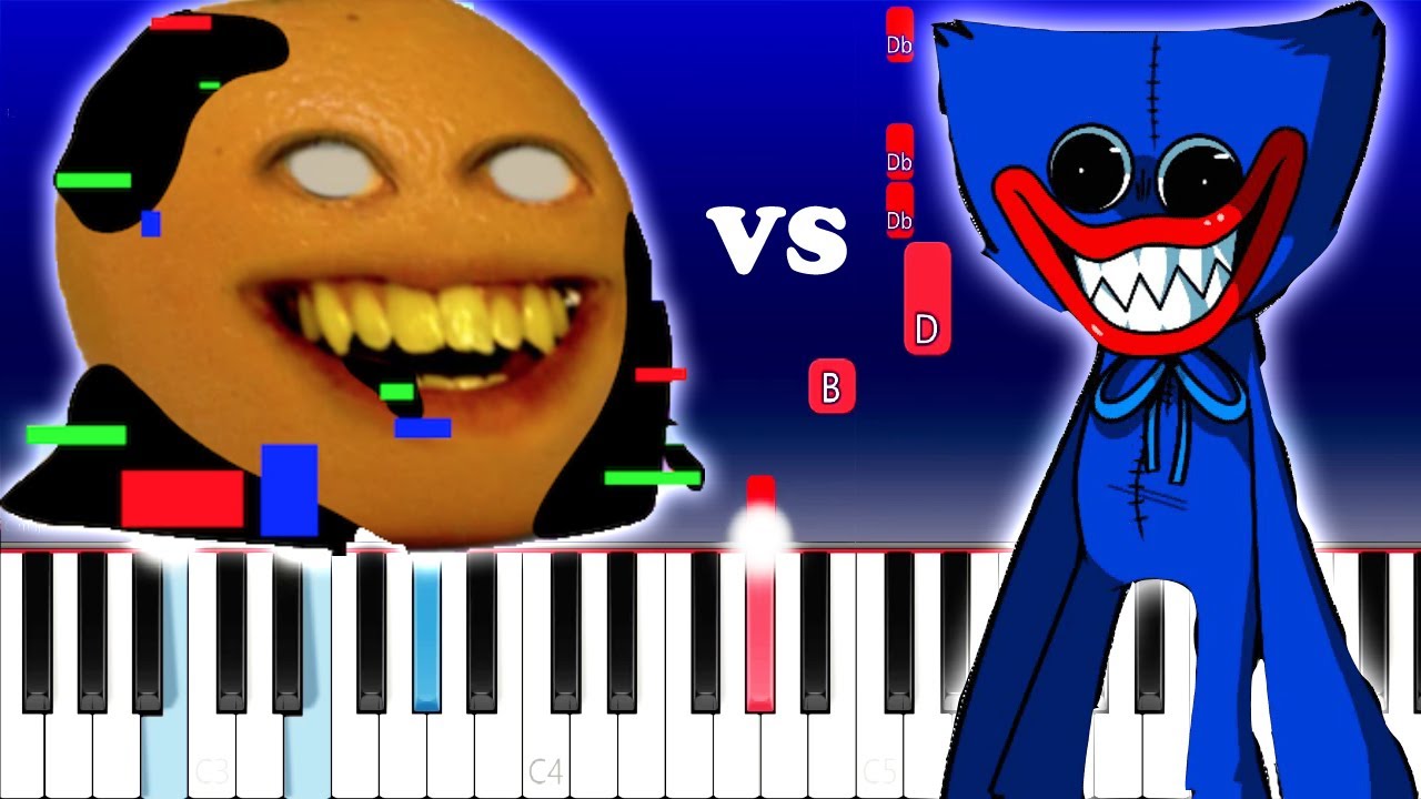 Friday Night Funkin' Corrupted Annoying Orange VS Huggy Wuggy (Piano ...