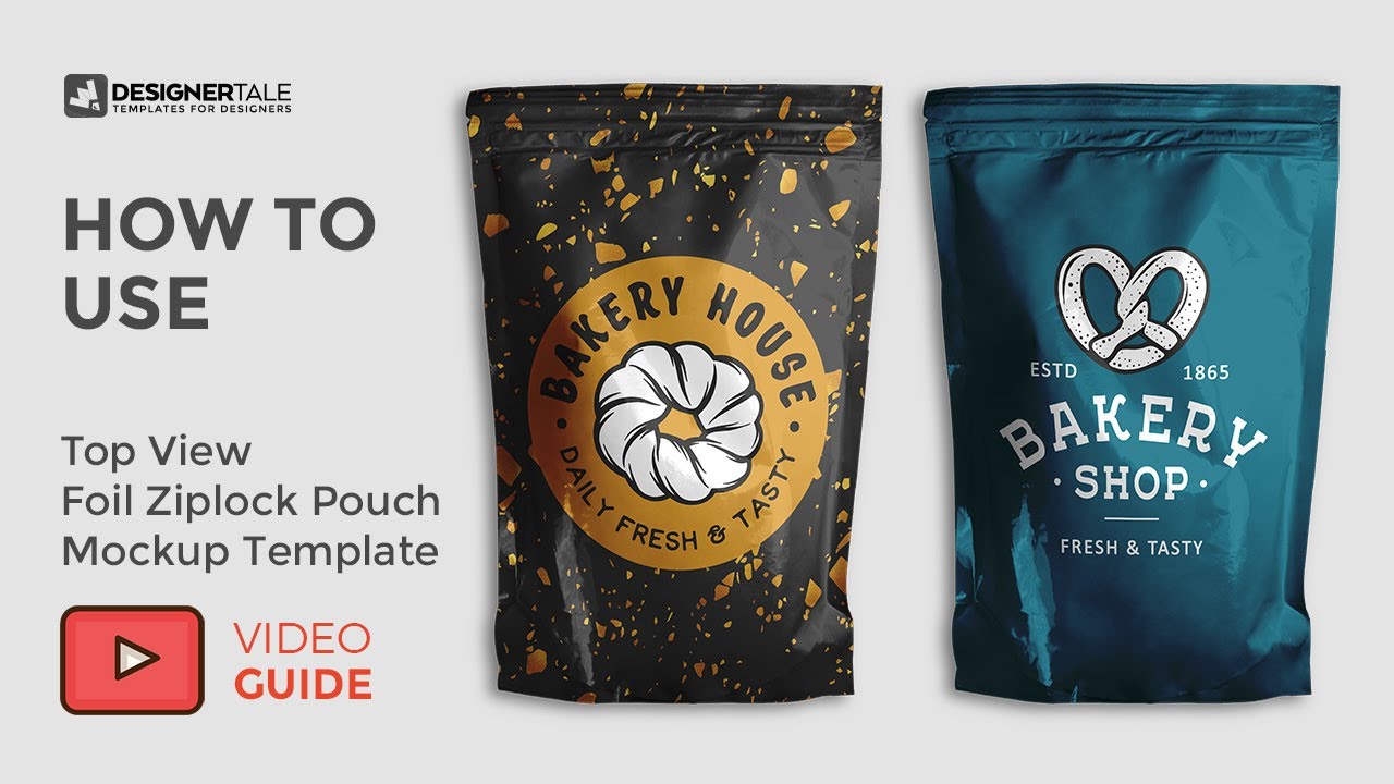 How To Use Top View Foil Ziplock Pouch Mockup - YouTube