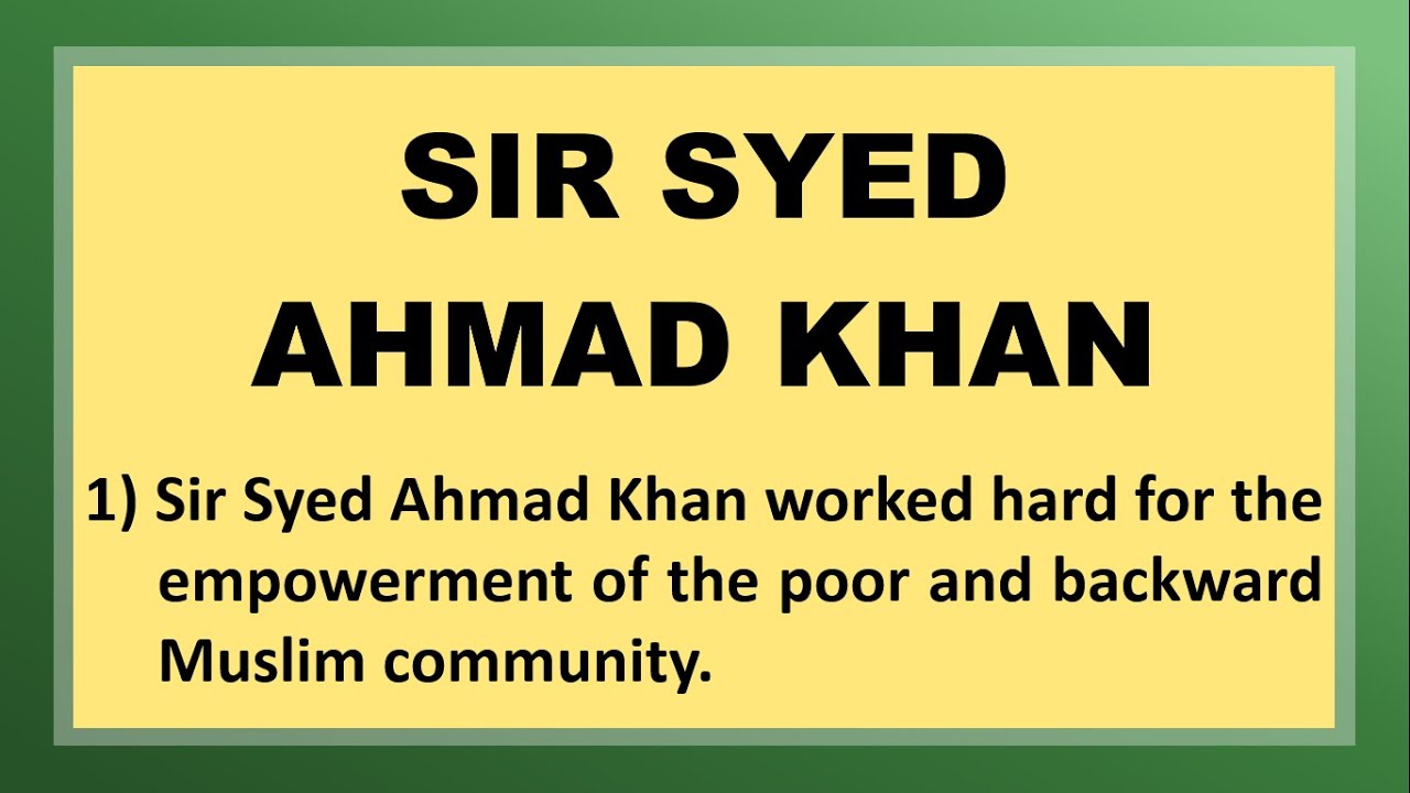 10 Lines on Sir Syed Ahmad Khan in English | Few Sentences about Sir ...