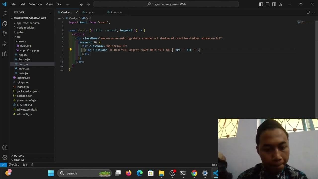 Tugas Pemrograman Web Components & Props (React.js dan Tailwind.css) - YouTube