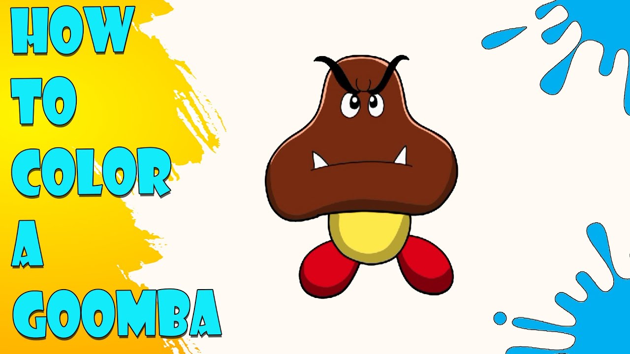 How To Color A Goomba | Easy Coloring Guide For Kids - YouTube