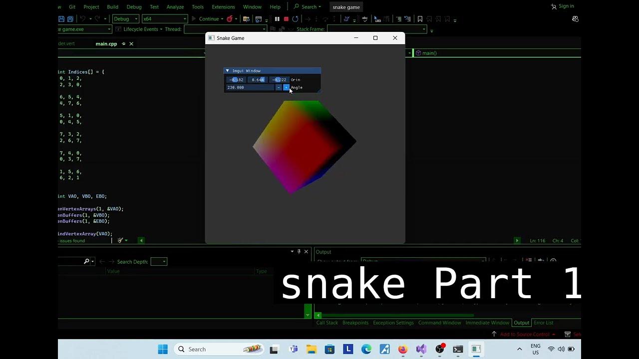 A rotating Cube Fresh Start for Snake Game From Scratch Opengl. - YouTube