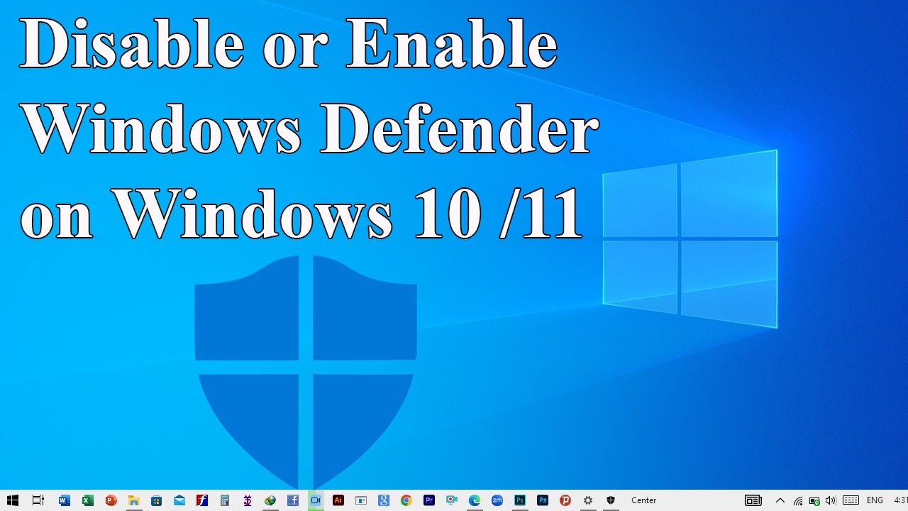 How to Disable or Enable Windows Defender on Windows 10 /11 - YouTube