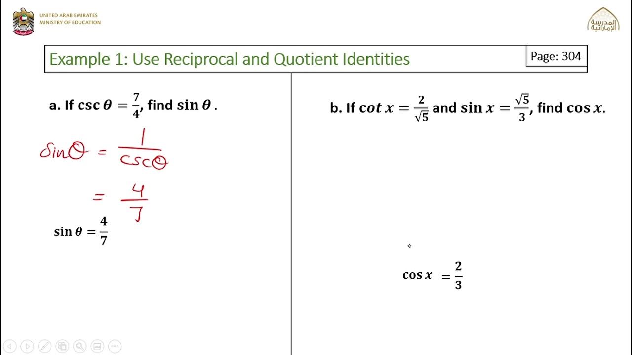 Chapter 5 Trigonometric Identities and Equations| 5-1 Trigonometric ...