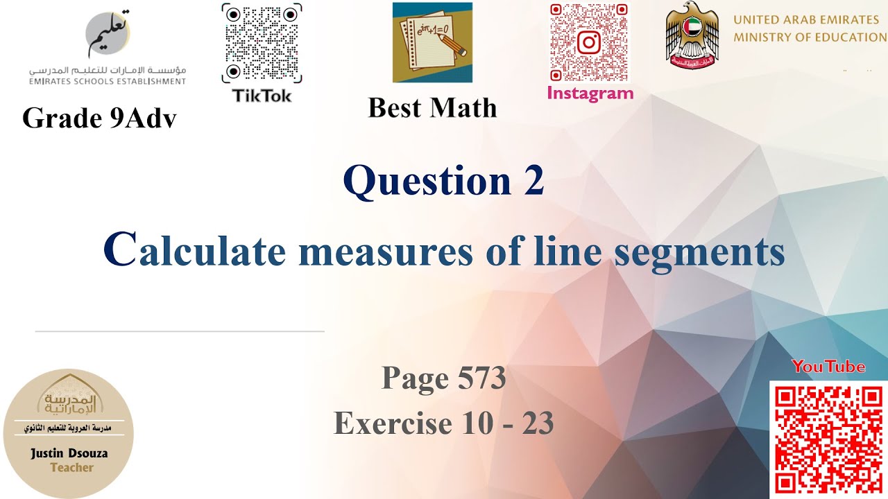 Calculate measures of line segments | Q2 P1 | 9A | EoT2 | - YouTube