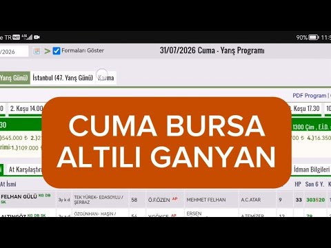 31 Temmuz 2026 Cuma Bursa at yarışı tahminleri Bursa altılı ganyan tahminleri | Oğulcan Karaca