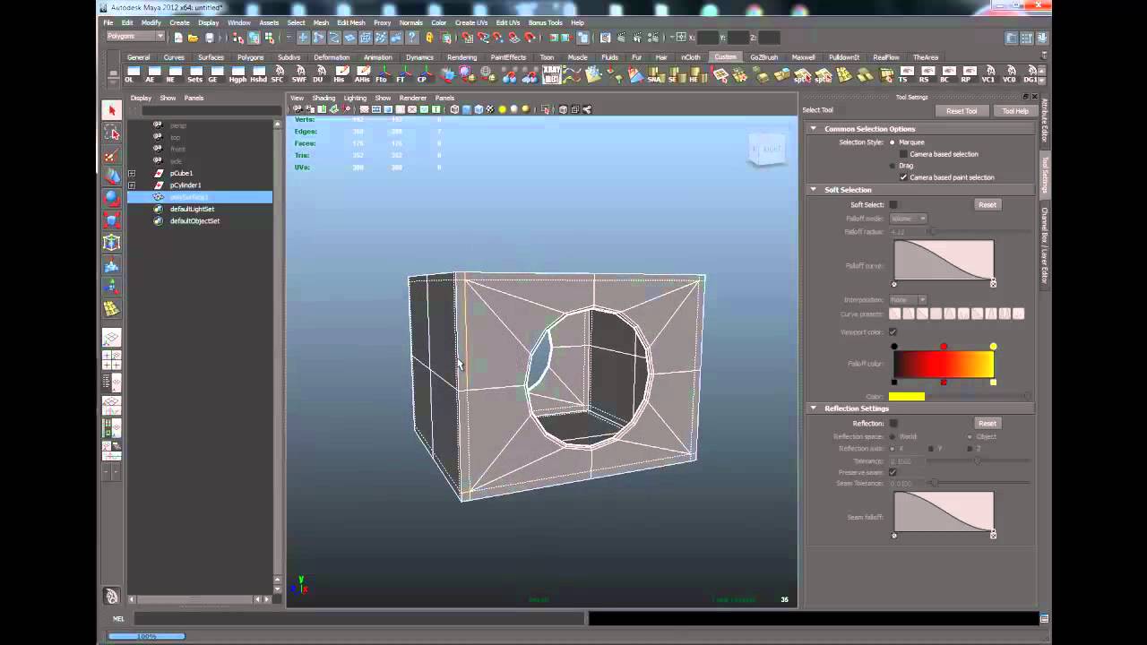 howto cutting a hole using boolean and topology - YouTube