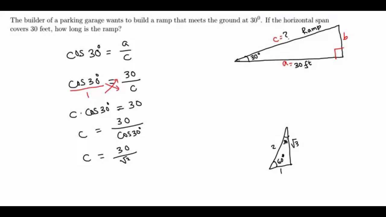 Trigonometry Length Of A Ramp YouTube trigonometry-length-of-a-ramp-youtube