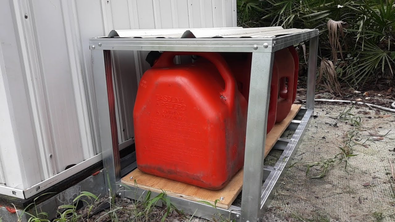 Fuel storage made with metal studs and siding ~ howididit ~ - YouTube
