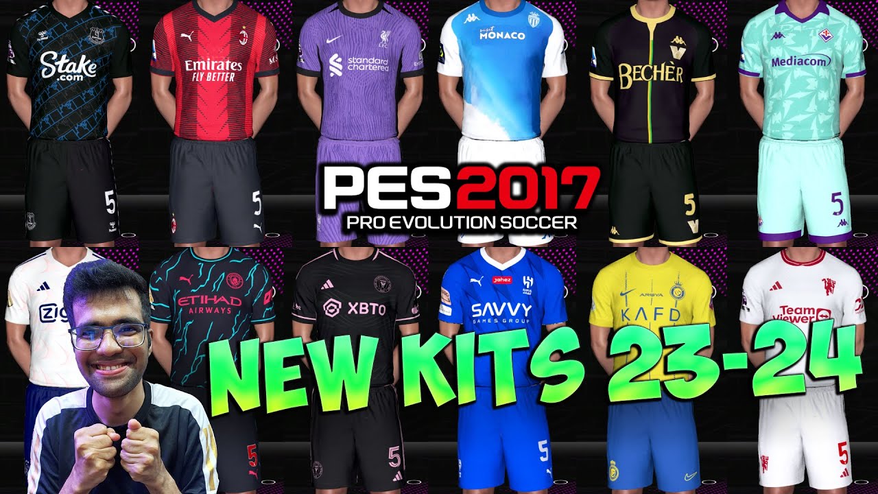 PES 2017 NEW KITS SEASON 23-24 UPDATE V20 - YouTube