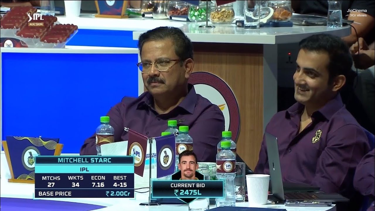 Mitchell Starc IPL 2024 Auction ₹24.75 Cr bidding | M Starc IPL Auction ...