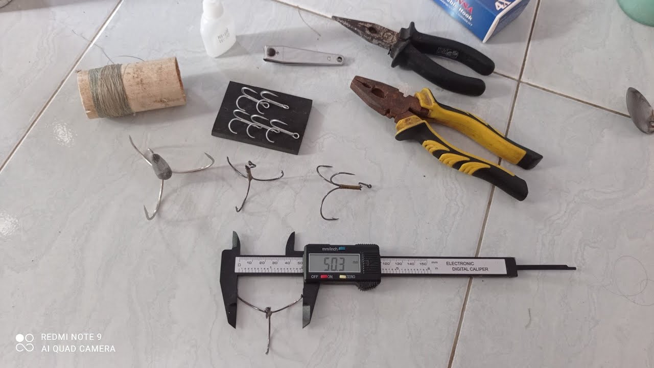 Tutorial atau cara membuat trible hook pancing garong/segrek/bangkol ...