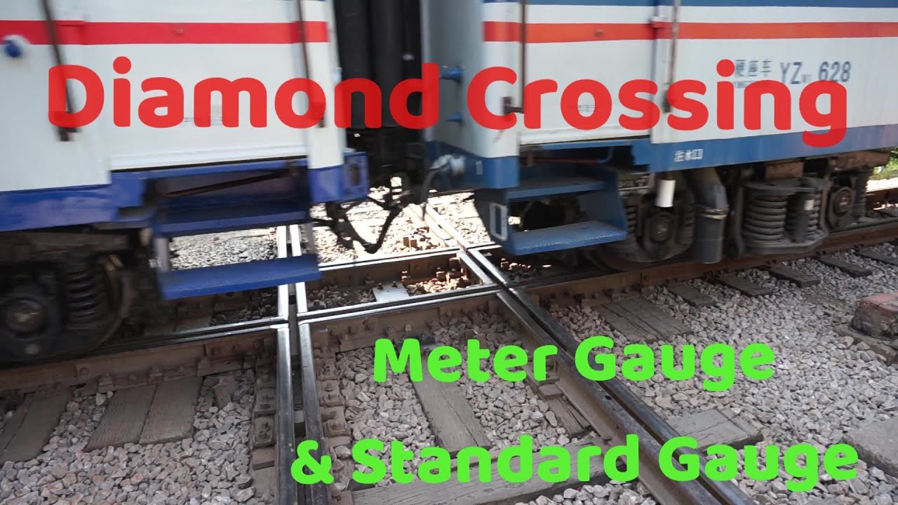 【China Rail】Meter Gauge Train Passes through Diamond Crossing in ...