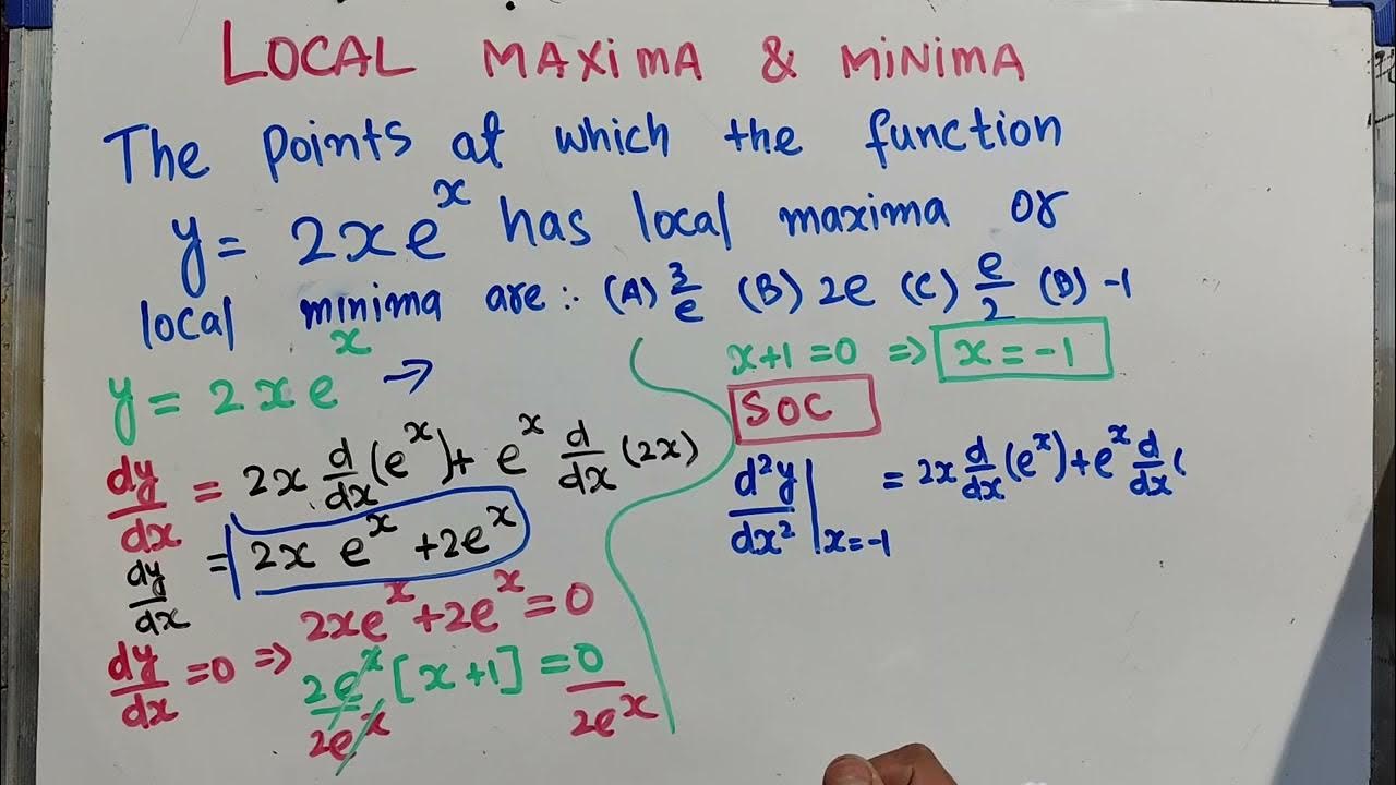 local maxima and minima . Find the points at which the function y=xe^x has local maxima or ...