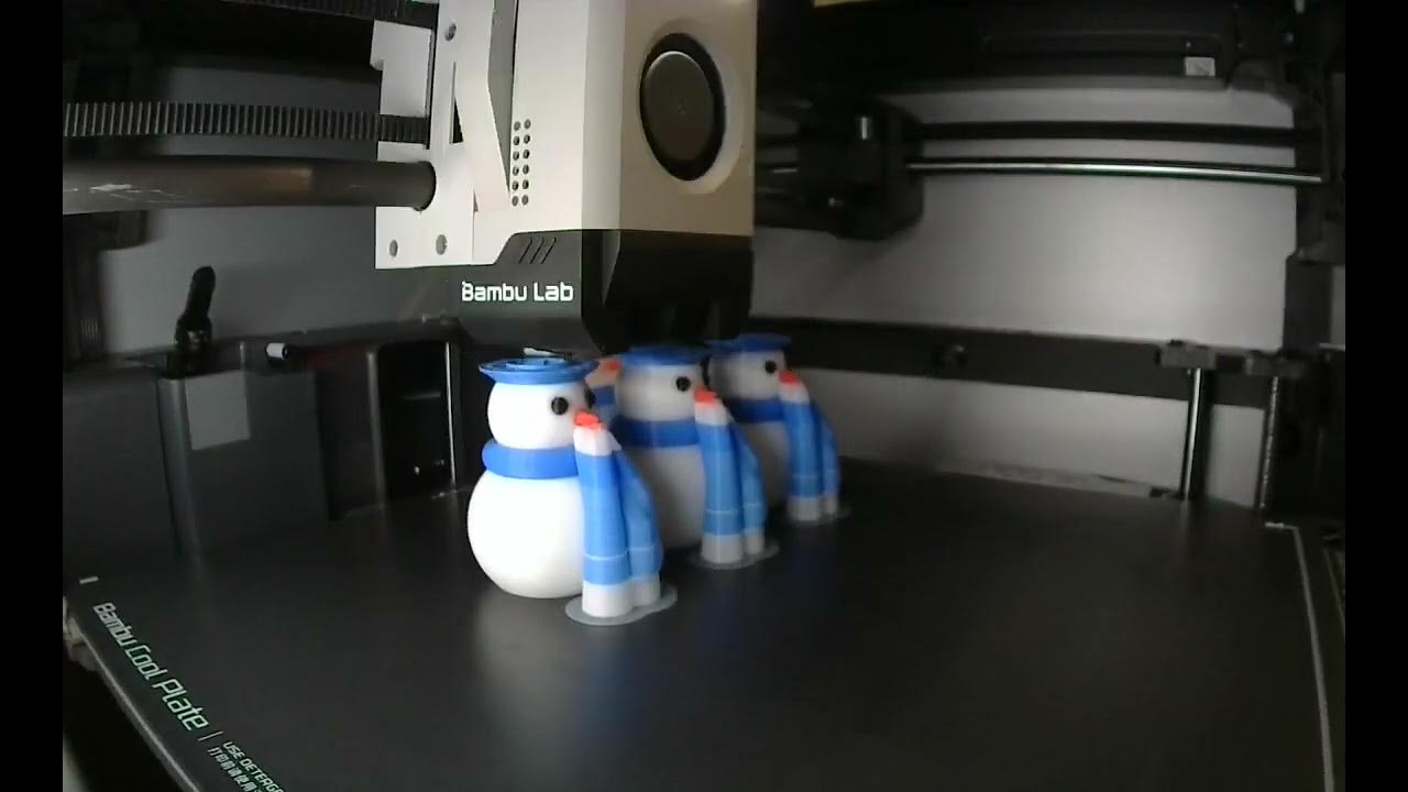 Snowman 4 colors in Bambu Lab X1CC - YouTube