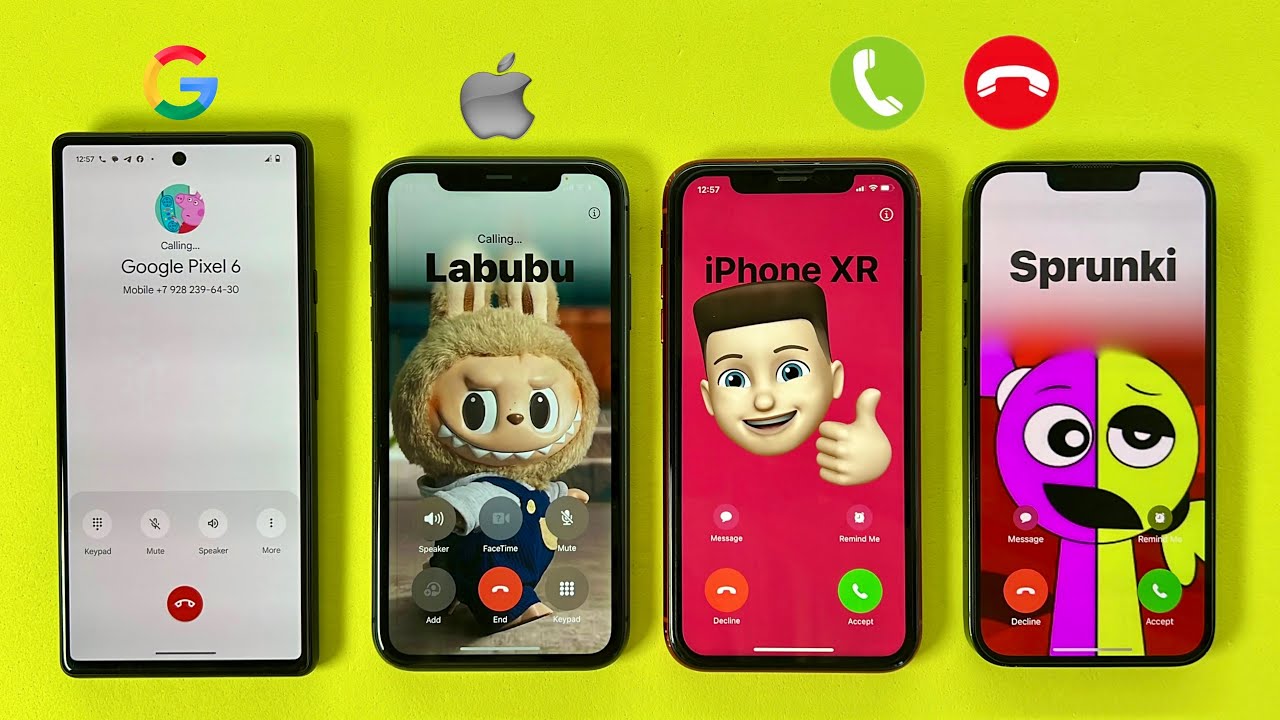 Incoming & Outgoing Call | Sprunki Vs Labubu | iPhone Xr/ 11/ 13 ...