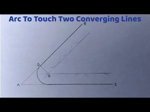 How to draw a circle or arc to touch two converging lines when the ...