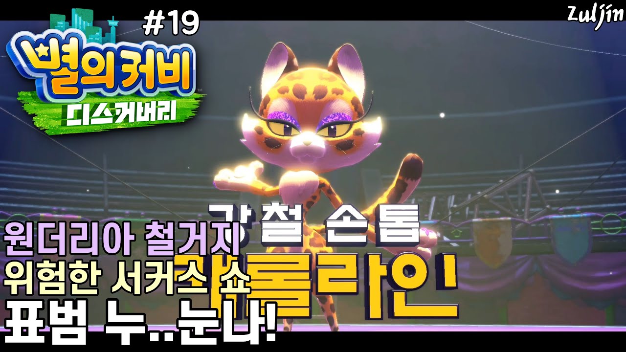 별의 커비 디스커버리 19 놀이공원의 표범 눈나 캐롤라인 보스전 한 방에 보스 피 10 남기는 갓갓무기 타임