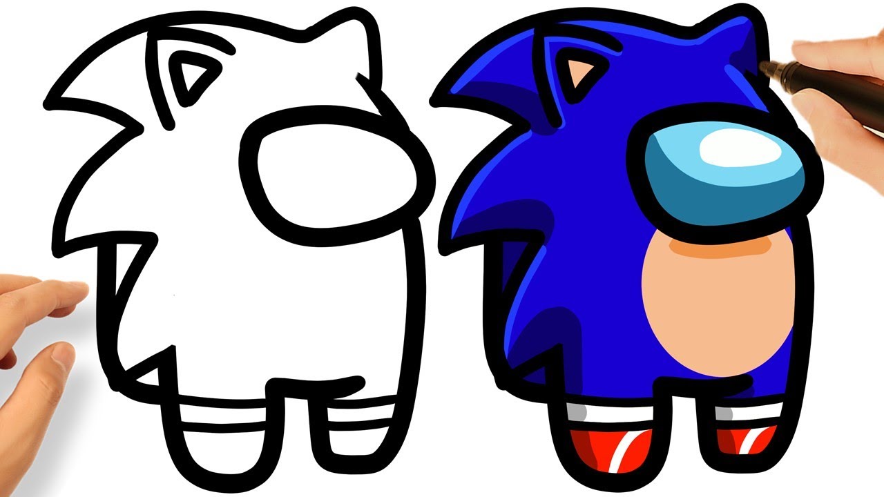 CARA MENGGAMBAR AMONG US SONIC - YouTube