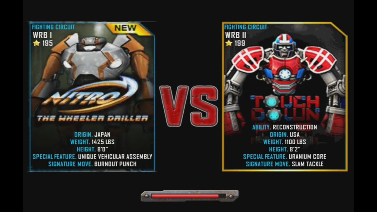 Real Steel WRB NITRO (WRB I - 195 ) VS Touchdown (WRB II - 199) NEW ...