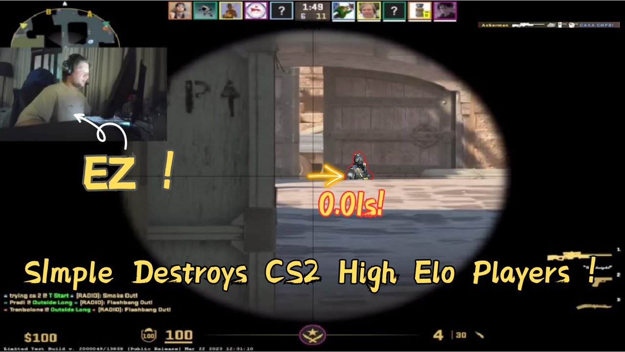 S1mple First Time Tries Counter Strike 2 and Destroys High Elo Players ...