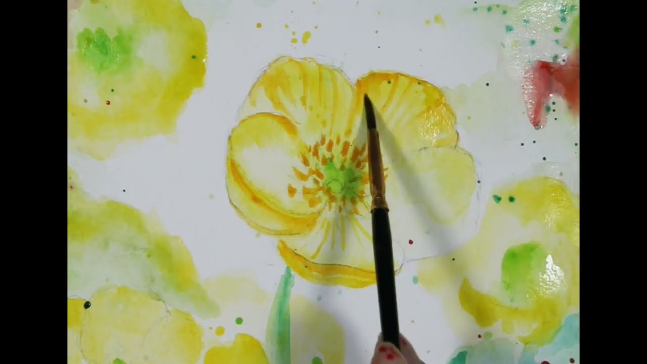 Buttercups Flower watercolor / How to Draw a Buttercup Flower / Easy ...