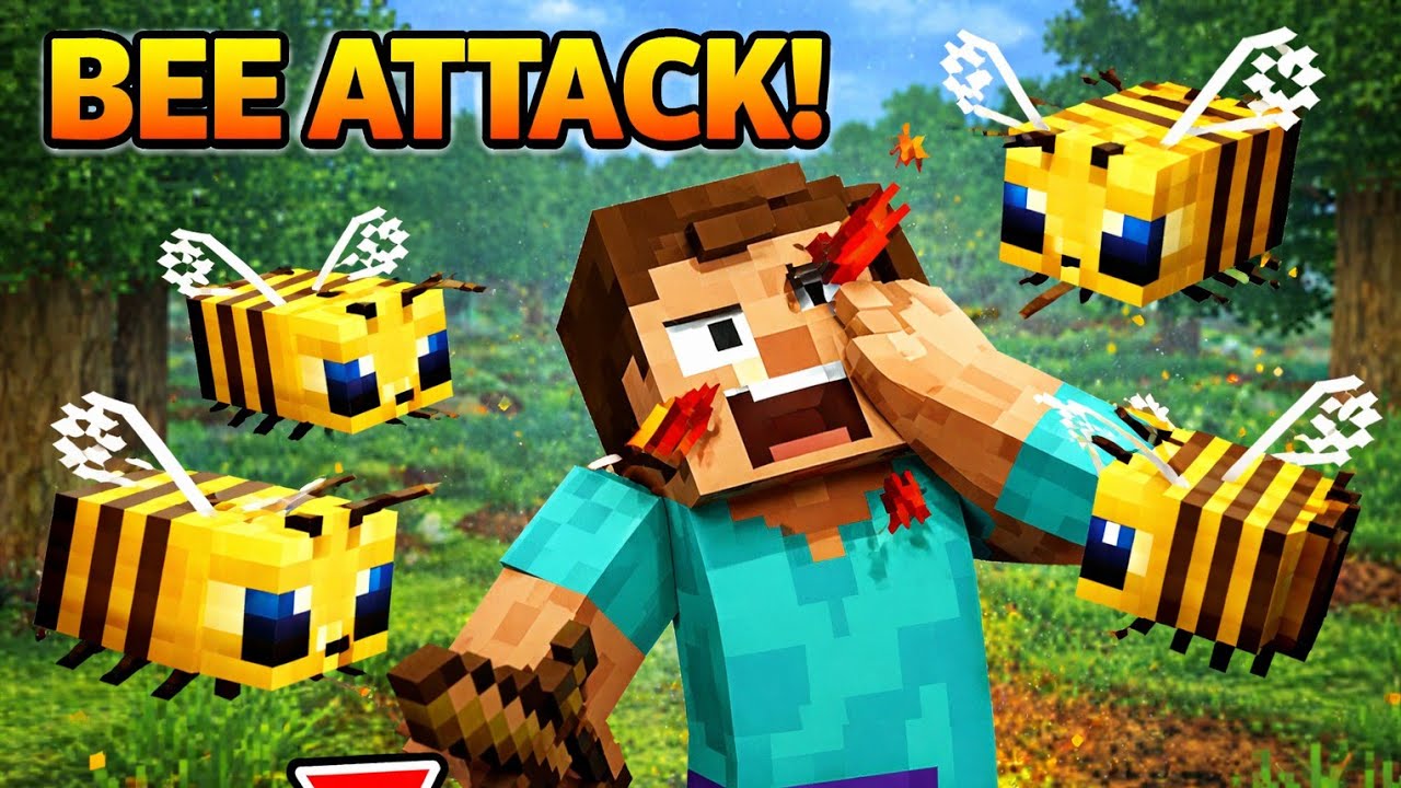 Minecraft Survival Day 3 | SUDDEN BEE ATTACK 😨 - YouTube