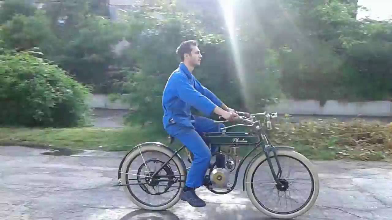 1913 Sachs Phantom antique motorcycle in motion 2 - YouTube