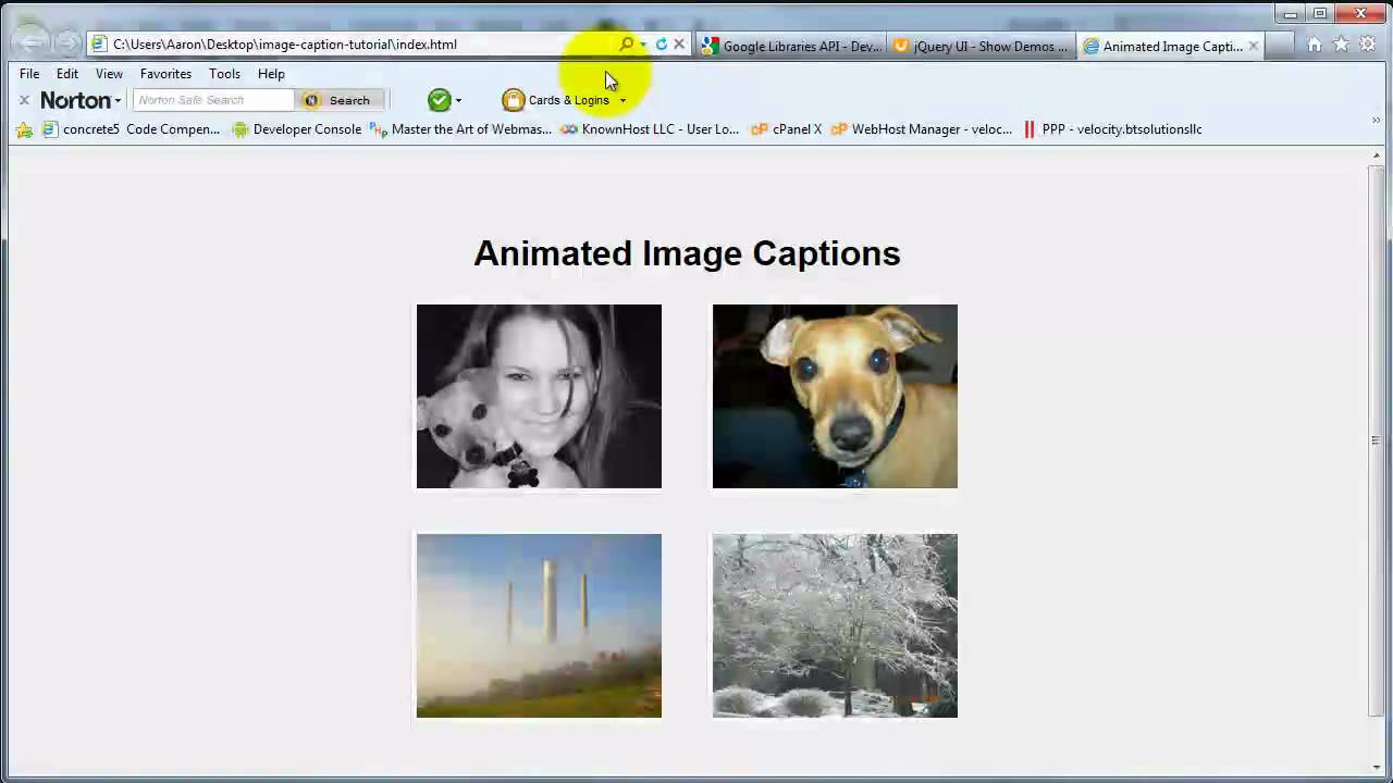 jQuery Animated Image Captions - YouTube