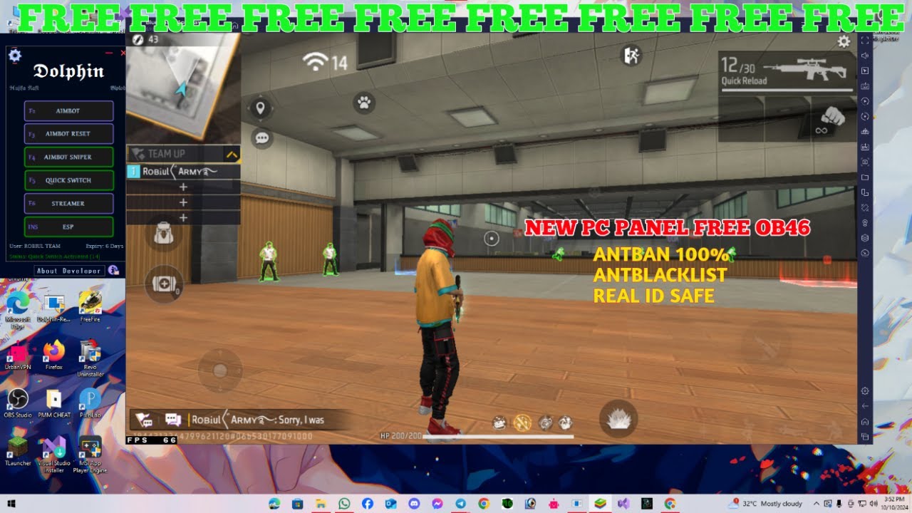 OB46 FREE FIRE NEW PANEL IN PC | AWM PANEL | FAKE DAMAGE FIXED | FREE ...