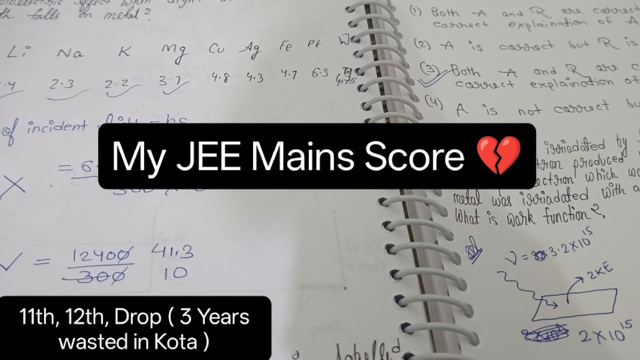 My jee mains score 3 years of prepration 💔 second drop ? - YouTube