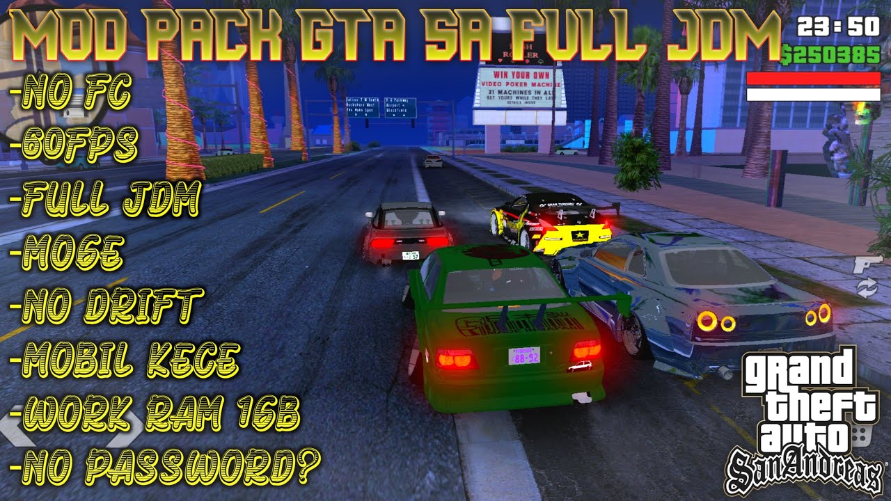 MOD PACK GTA SA FULL JDM FOR MONTAGE - YouTube