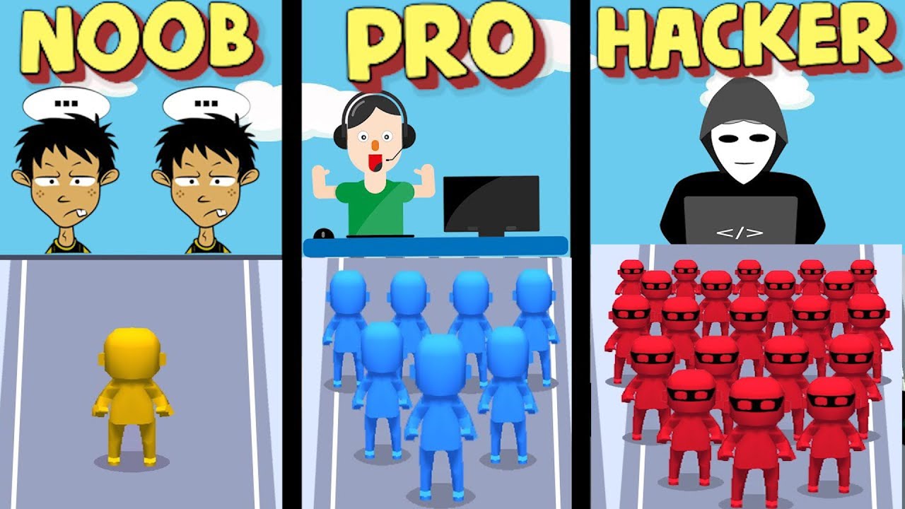 Noob vs Pro vs Hacker in Crowd City - YouTube