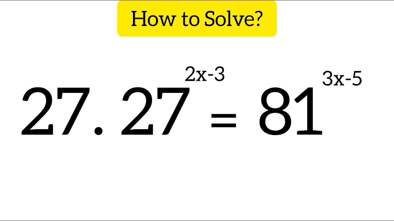 A Nice Math Problem | Exponents | Algebra | Laws of Exponents #maths ...