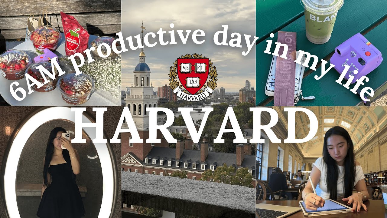 6AM HARVARD PRODUCTIVE DAY IN MY LIFE 🍵 study motivation, early morning ...