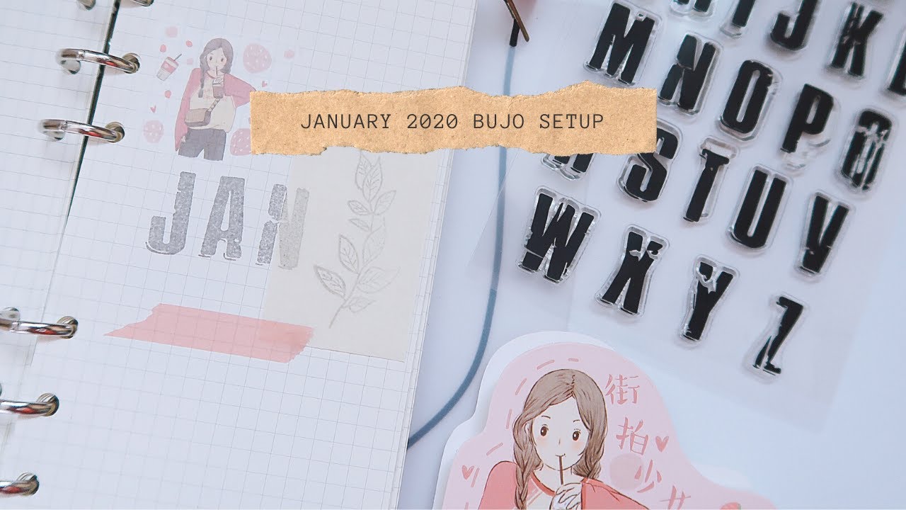 January 2020 Bullet Journal Setup in A6 | plan with me - YouTube