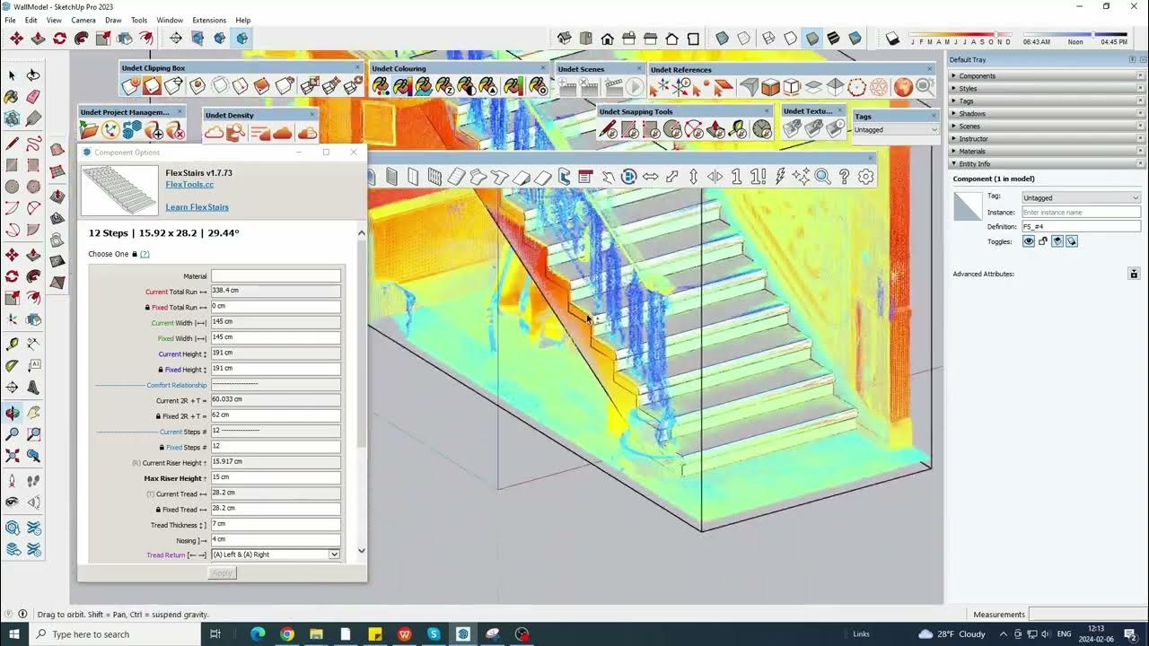 (2/2) Staircase Modeling in SketchUp Using FlexTools Plugin Based on Point Clouds - YouTube