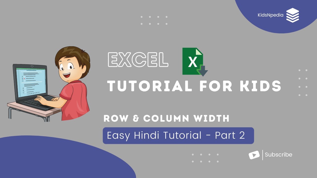 Excel Tutorial for Kids Students Beginners in Hindi I Part 2 I Row And ...