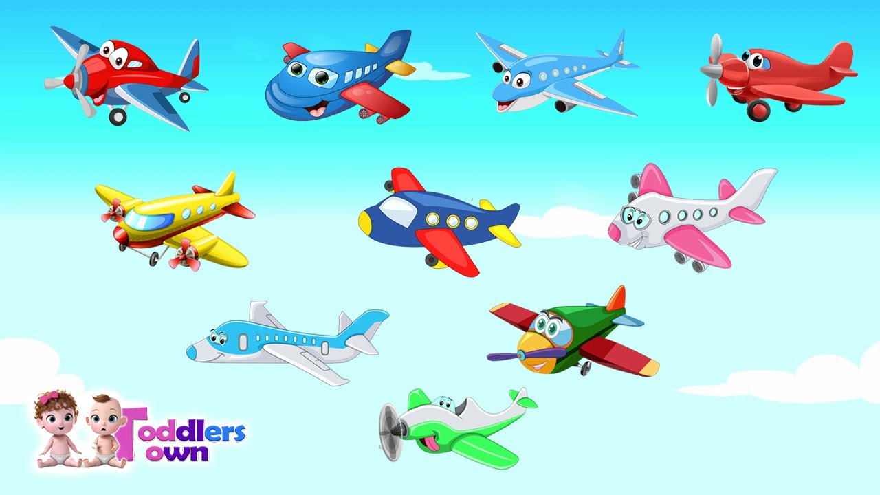 10 little Airplanes | Kids Songs | Count to 10 | Aeroplanes Children ...