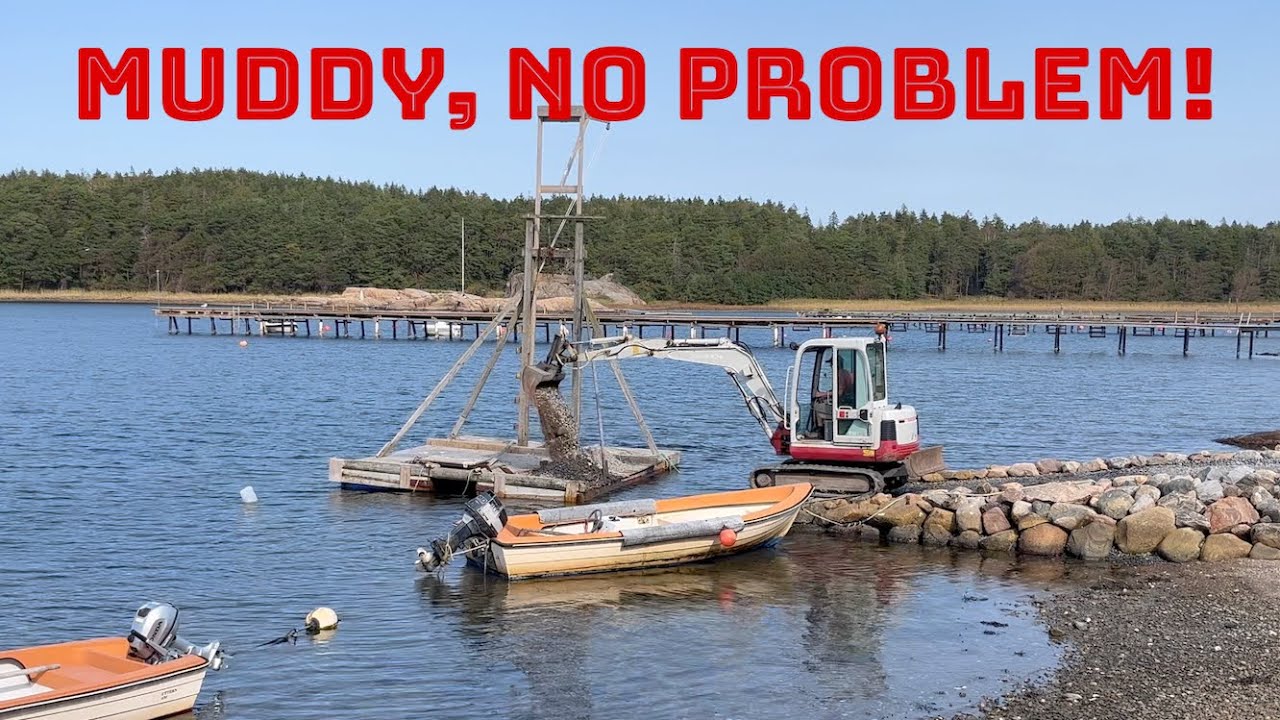 Reinforcing muddy seabed outside a boat ramp. - YouTube
