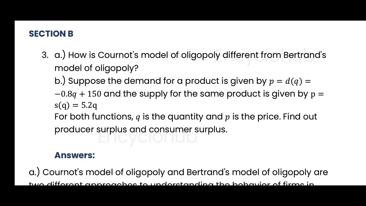 MA ECONOMICS How is Cournot's model of oligopoly different from ...