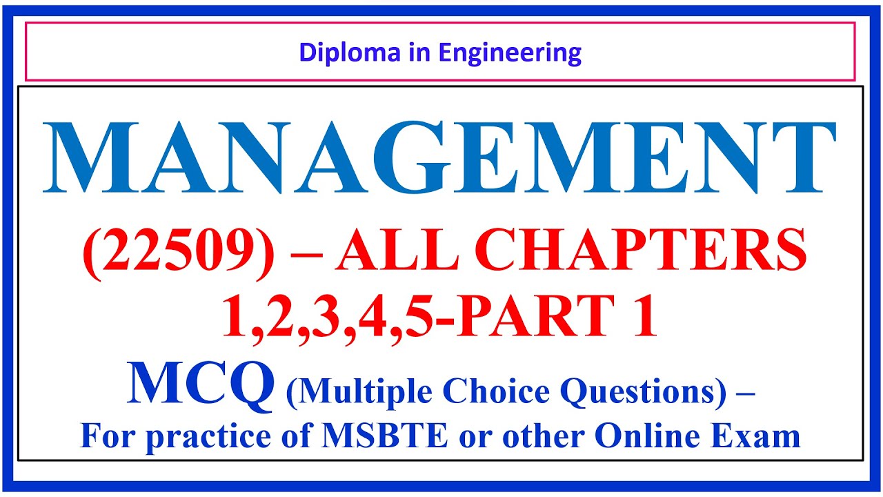 MANAGEMENT MCQ PART 1 - YouTube