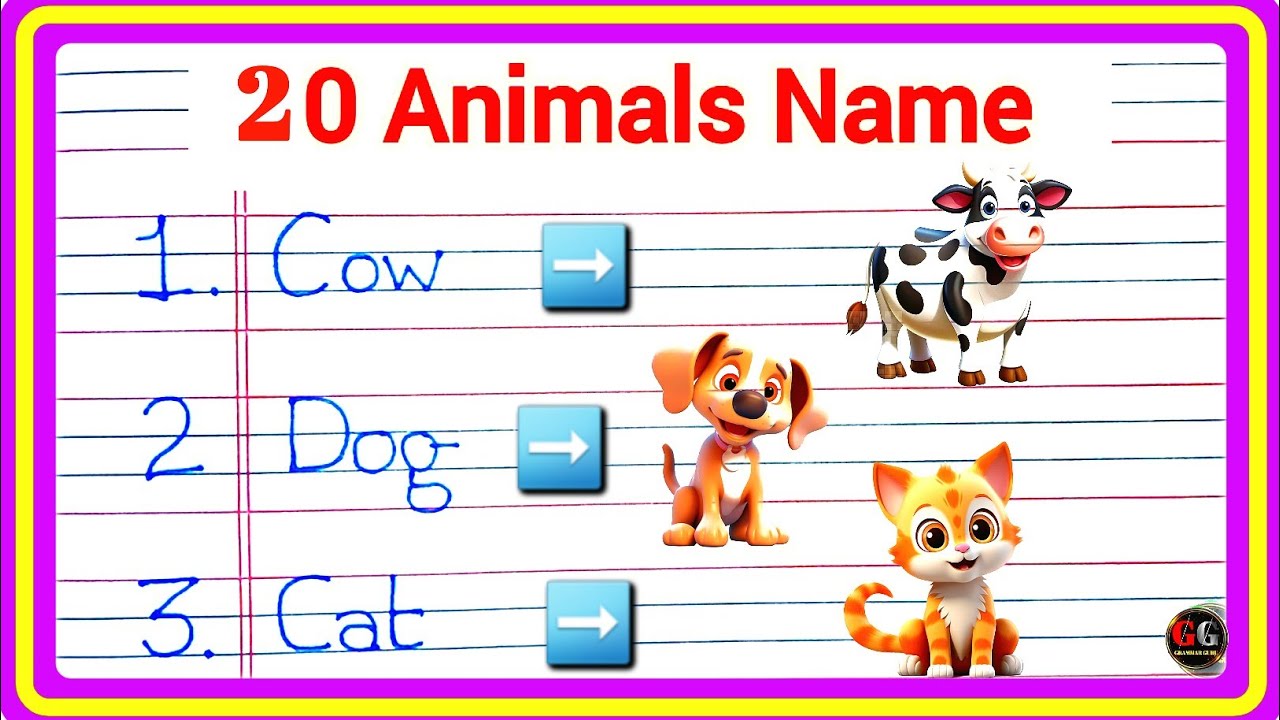 20 animals name in english / 20 animals ke naam / animals name in ...