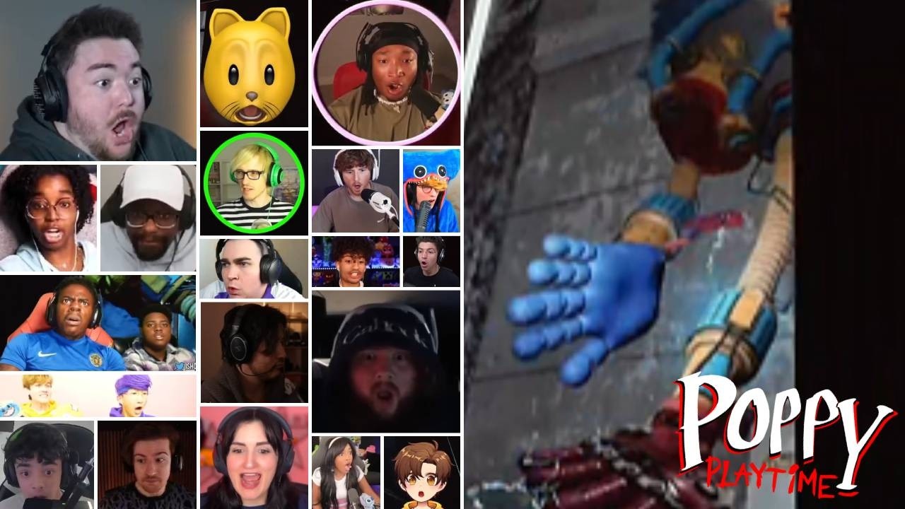 Youtubers Reacts to Huggy Wuggy stealing grabpack (Poppy Playtime ...