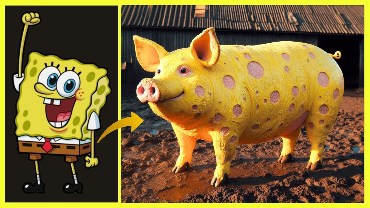 SpongeBob SquarePants as The Pig 🐽🐽 ALL Character 2025 🌟🐷 - YouTube