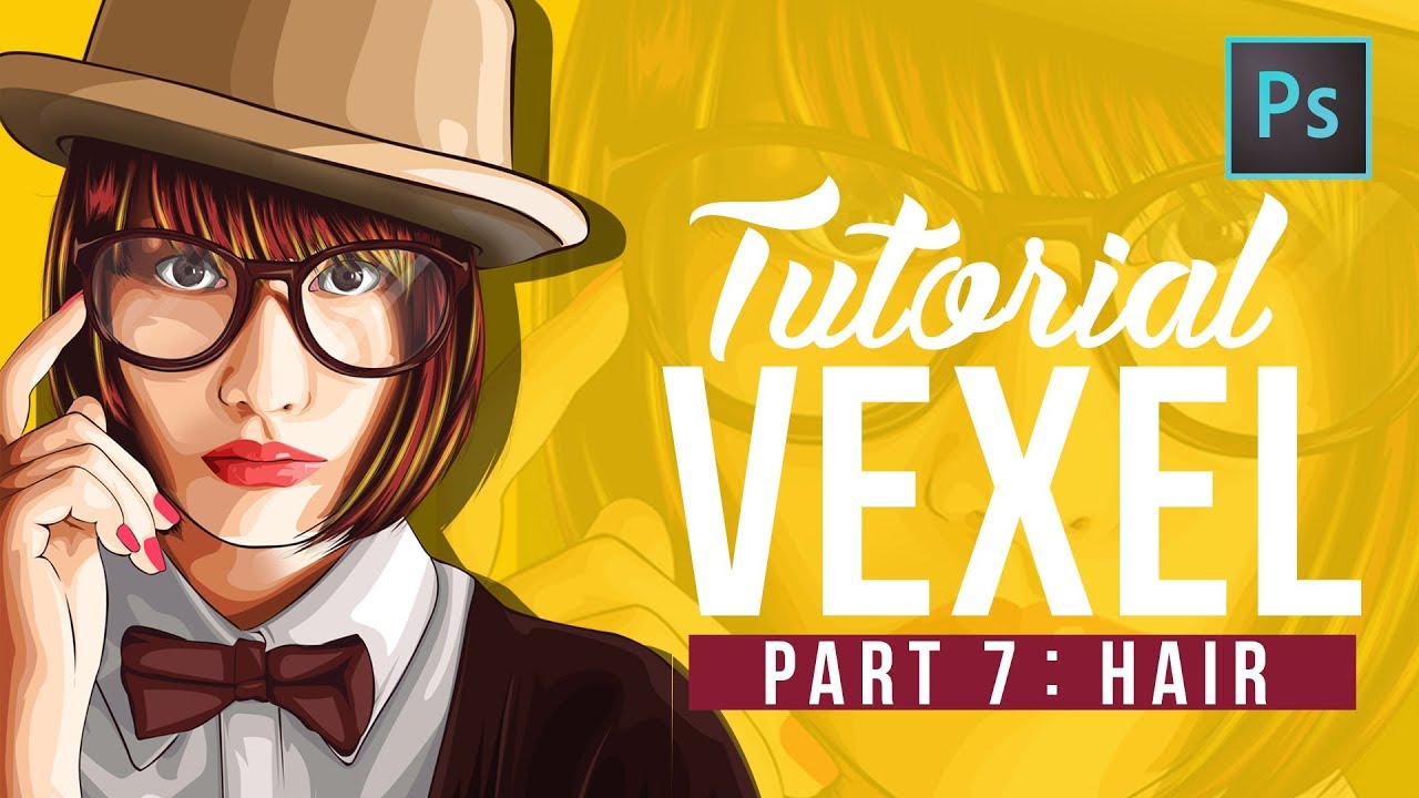[ Photoshop Tutorial ] Vector Vexel Potrait - Part 7 HAIR - YouTube