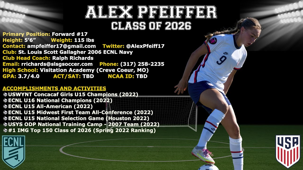 Alex Pfeiffer - Soccer College Recruitment Video - Class of 2026 ...