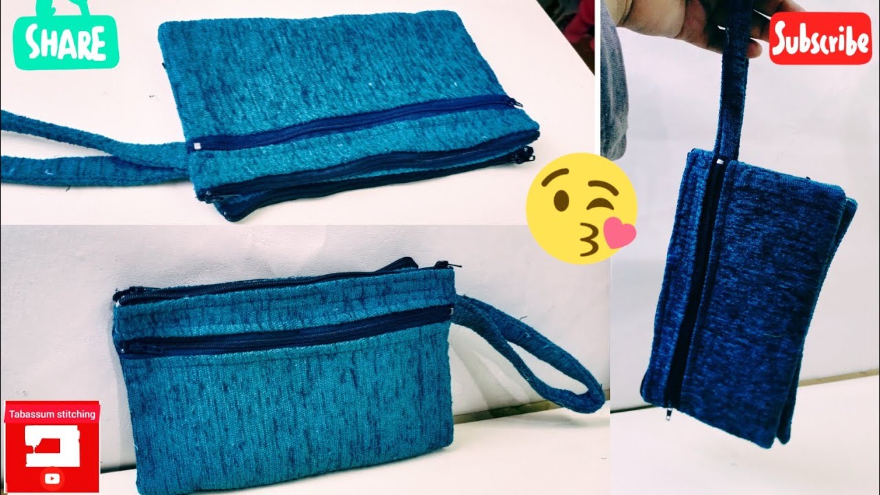 How to sew a Zipper pouch ️DIY pouch tutorial super easy-Double Zipper pouch by | Tabassum ...