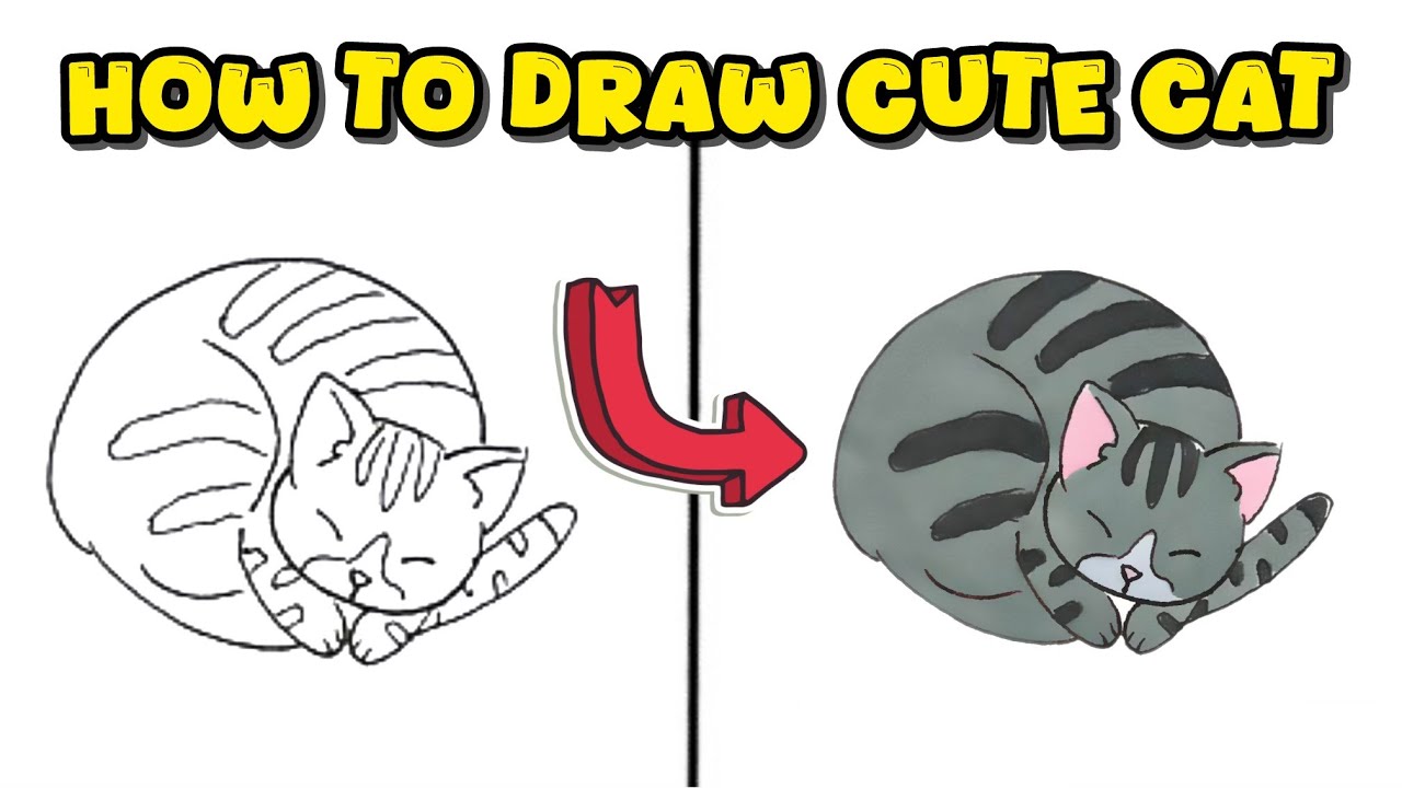 How to Draw a Cute Cat with Markers – Follow Along and Create Artwork ...