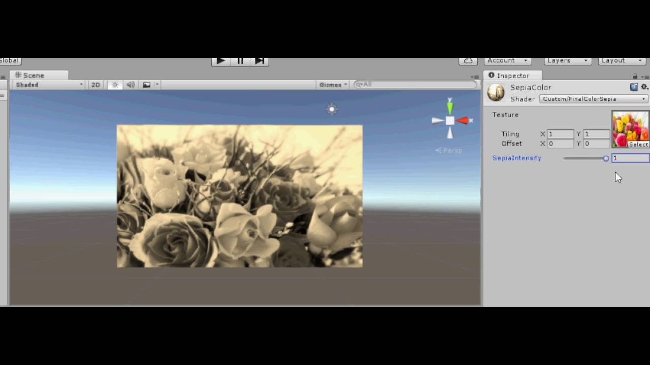 Unity shader : Sepia effect with final color function - YouTube